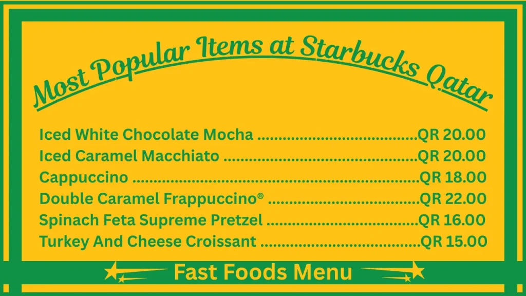 Starbucks Menu With Prices In Qatar - November 2025
